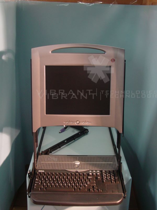 Dell 0GK545 1U KMM Console 15" LCD touchpad keyboard Rails Complete