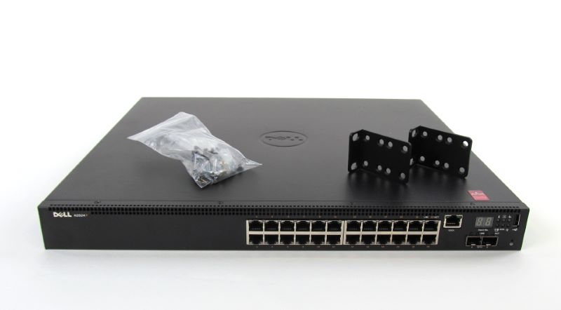 Dell 463-7703 Switch L2 POE 24x 1GbE 2x 10GbE SFP Fixed Ports,Rack Kit,Cables