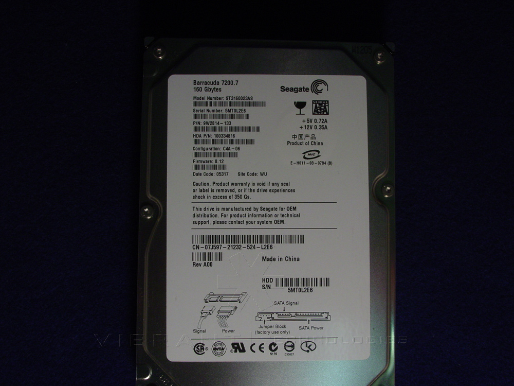 Dell 7J597 160GB SATA 7200 Hard Drive