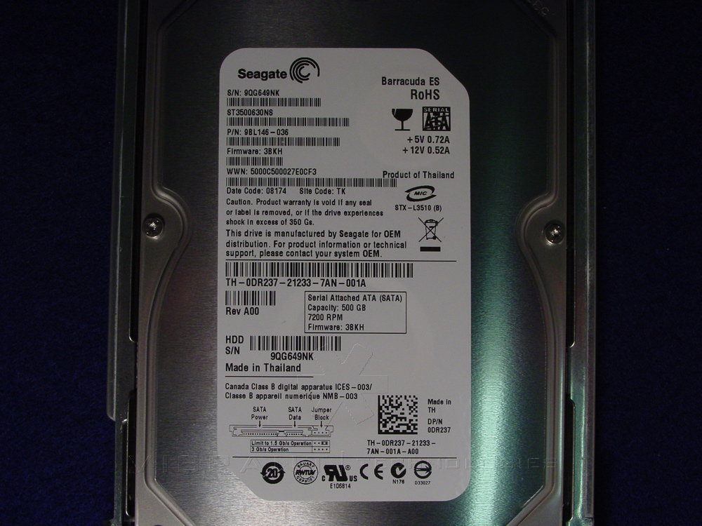 Dell 9BL146-041 500GB SATA II 7200rpm Hard Drive Dell Labeled