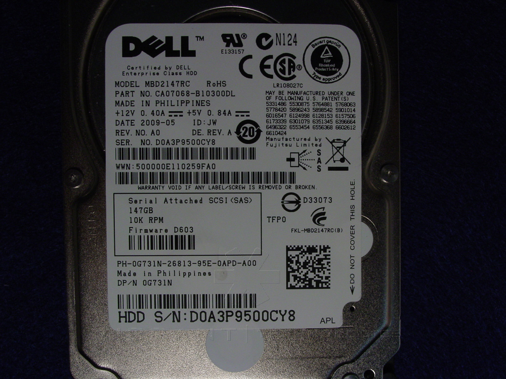 Dell MBD2147RC 146GB SAS 10k 2.5" 6GBPS