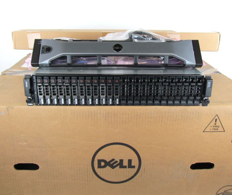 Dell MD1420 PowerVault 24 Bay 12x 1Tb SAS 2.5" HDDs w/ Rails and Bezel