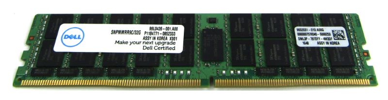 Dell SNPMMRR9C/32G 32GB PC4-17000LR DDR4-2133 4DRX4 DIMM Dell Labeled