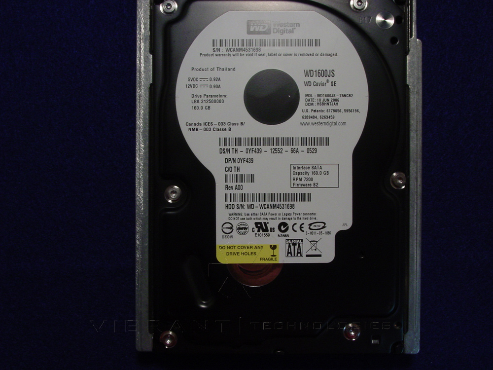 Dell WD1600JS-75NCB2 160GB SATA 7200 Hard Drive Dell Labeled