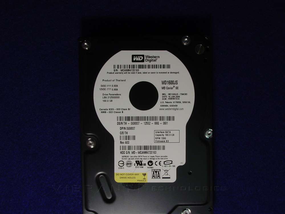 Dell WD1600JS-75NCB3 160GB SATA 7200 Hard Drive Dell Labeled