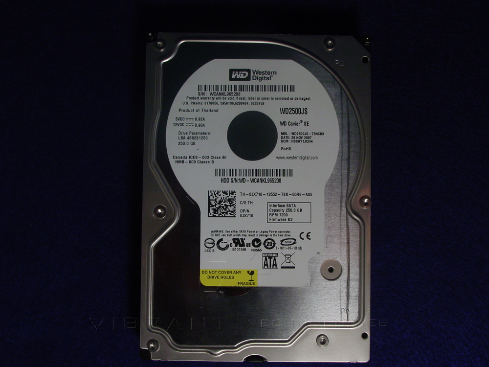 Dell WD2500JS-75NCB3 250GB 7.2K SATA Drive 3.5