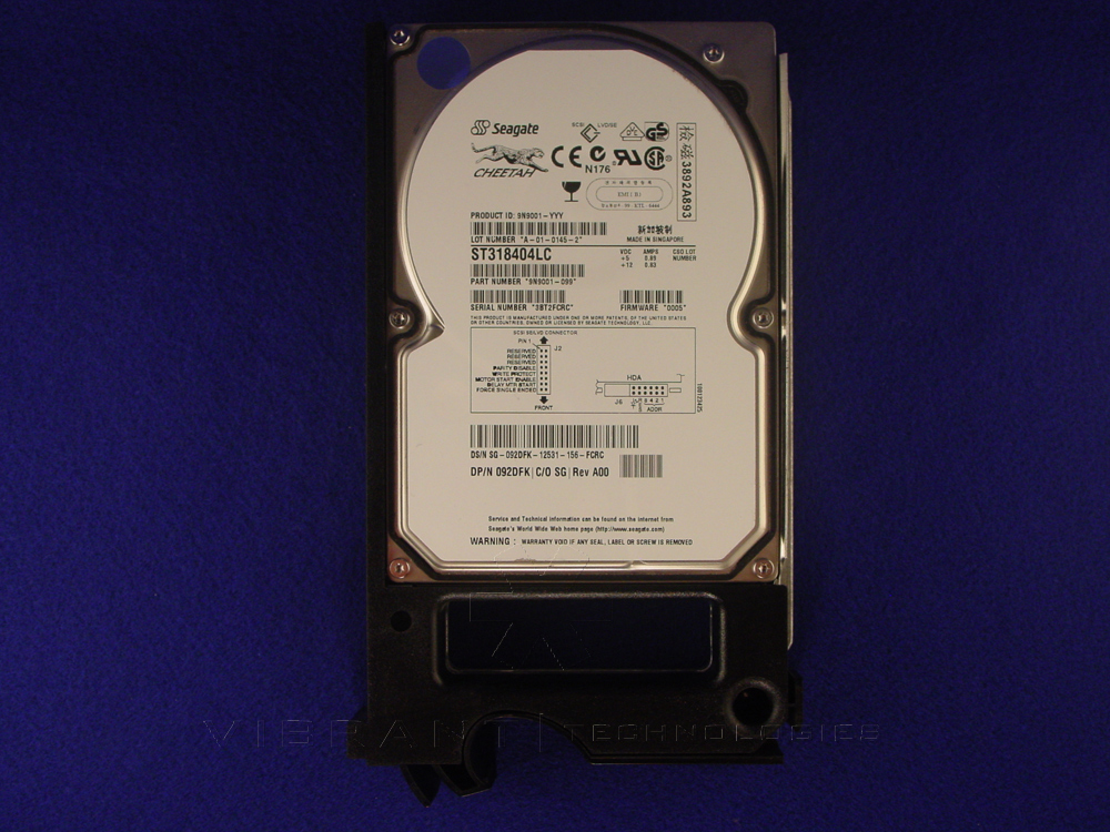 Dell st318404LC 18.2GB Ultra 3 10k 80 Pin Dell labeled Hard Disk Drive