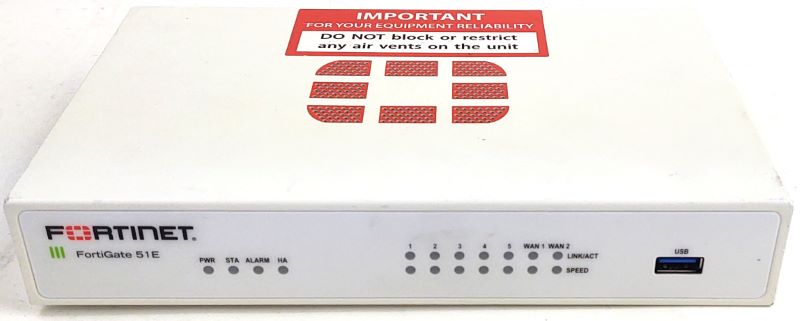 Fortinet FG-51E 5 X GE RJ45 2 X WAN 1 XCONSOLE