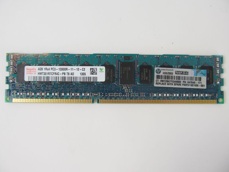 HP 687459-001 4Gb (1x4Gb) 1RX4 PC3-12800R DDR3 Memory