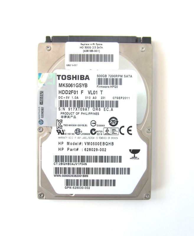 HP MK5061GSYB HP 500GB 7.2K RPM 3G SATA NHP Hard Disk Drive